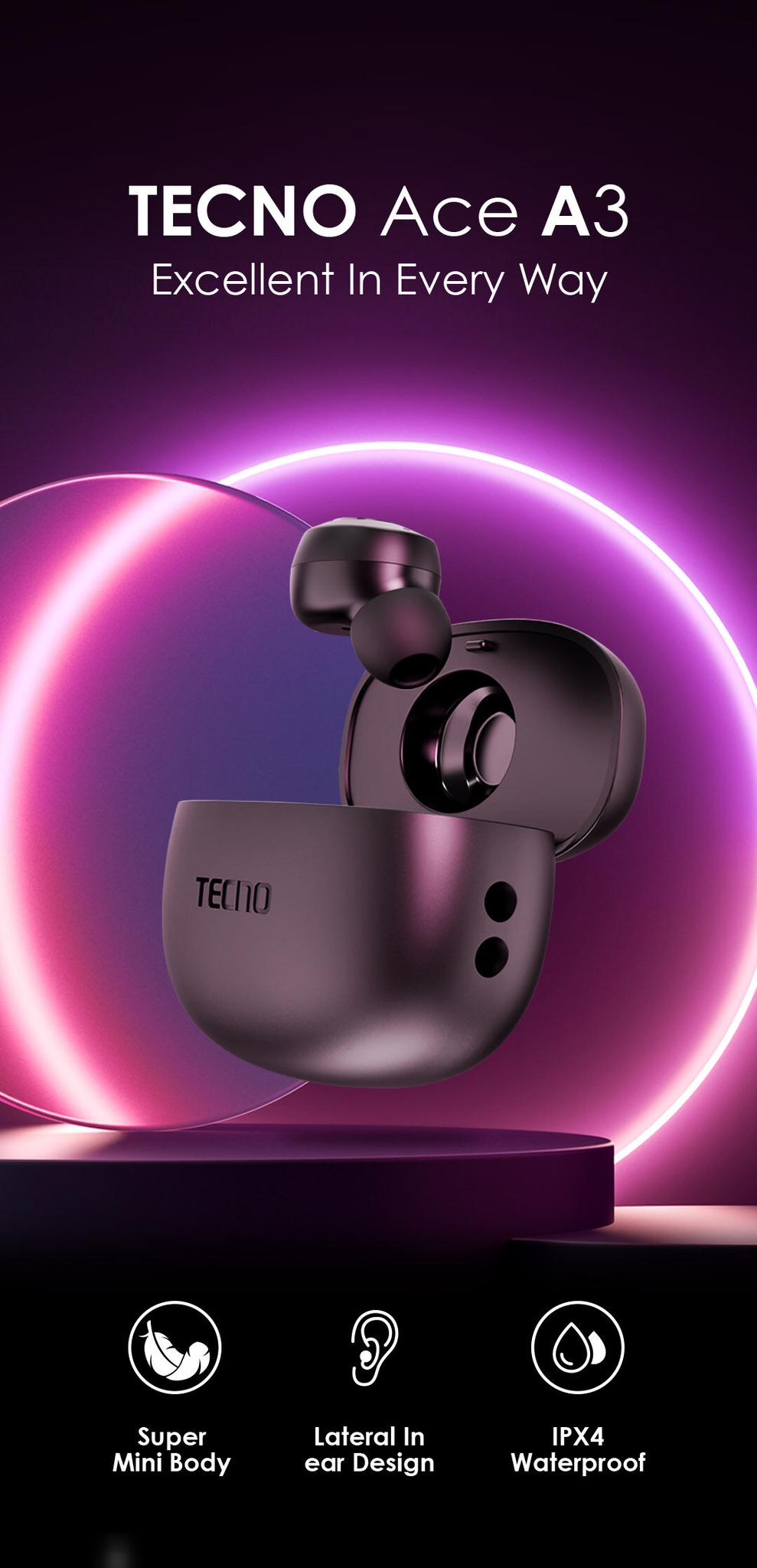 Tecno Ecouteur Bluetooth BT 5.0 Sans Fil ACE-A3 - Noir - Prix pas cher ...