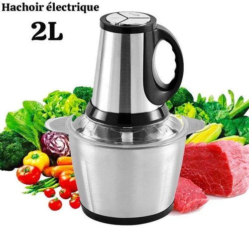 Generic Kitchen Hachoir à Viande et Legumes Electrique Inox 2 Litres ...