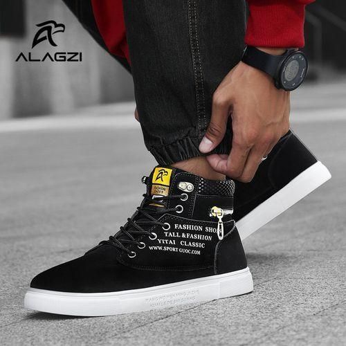 ALagzi Trend Fashion Chaussures De Planche Hautes Pour Hommes - Bleu ...