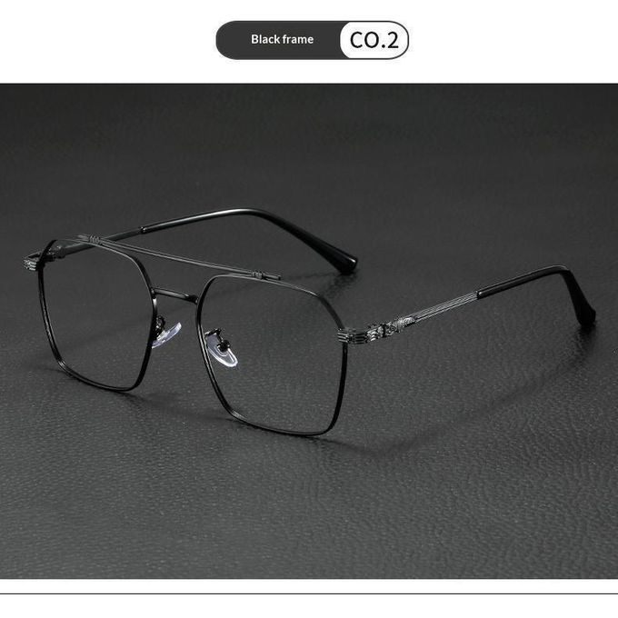 Fashion Lunettes Monture Carrée Métallique Anti-Lumière