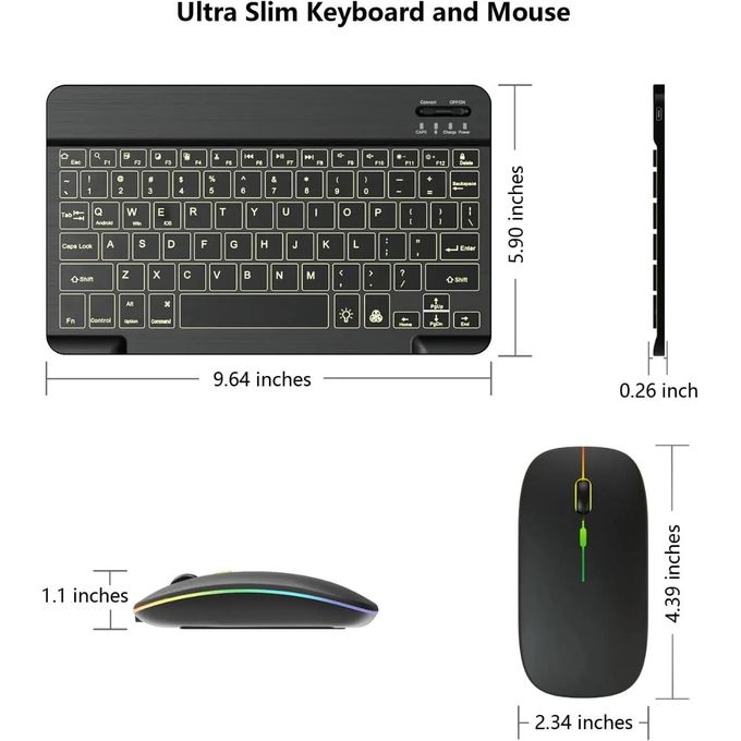 Generic Ensemble mini clavier AZERTY/QWERTY et souris sans